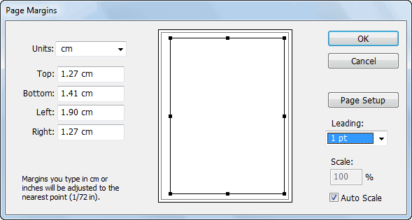 Changing the Margins and Leading